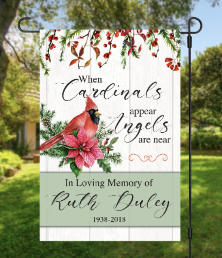 Personalized Photo Memorial Garden Flag, Any Message Double Sided, In ...